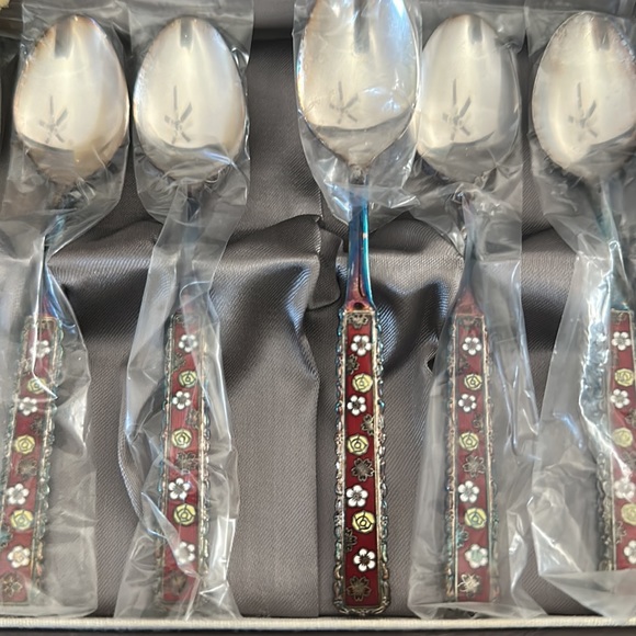 Cloisonne | Dining | Cloisonne Vintage Enamel Flatware Teaspoon Flowers ...